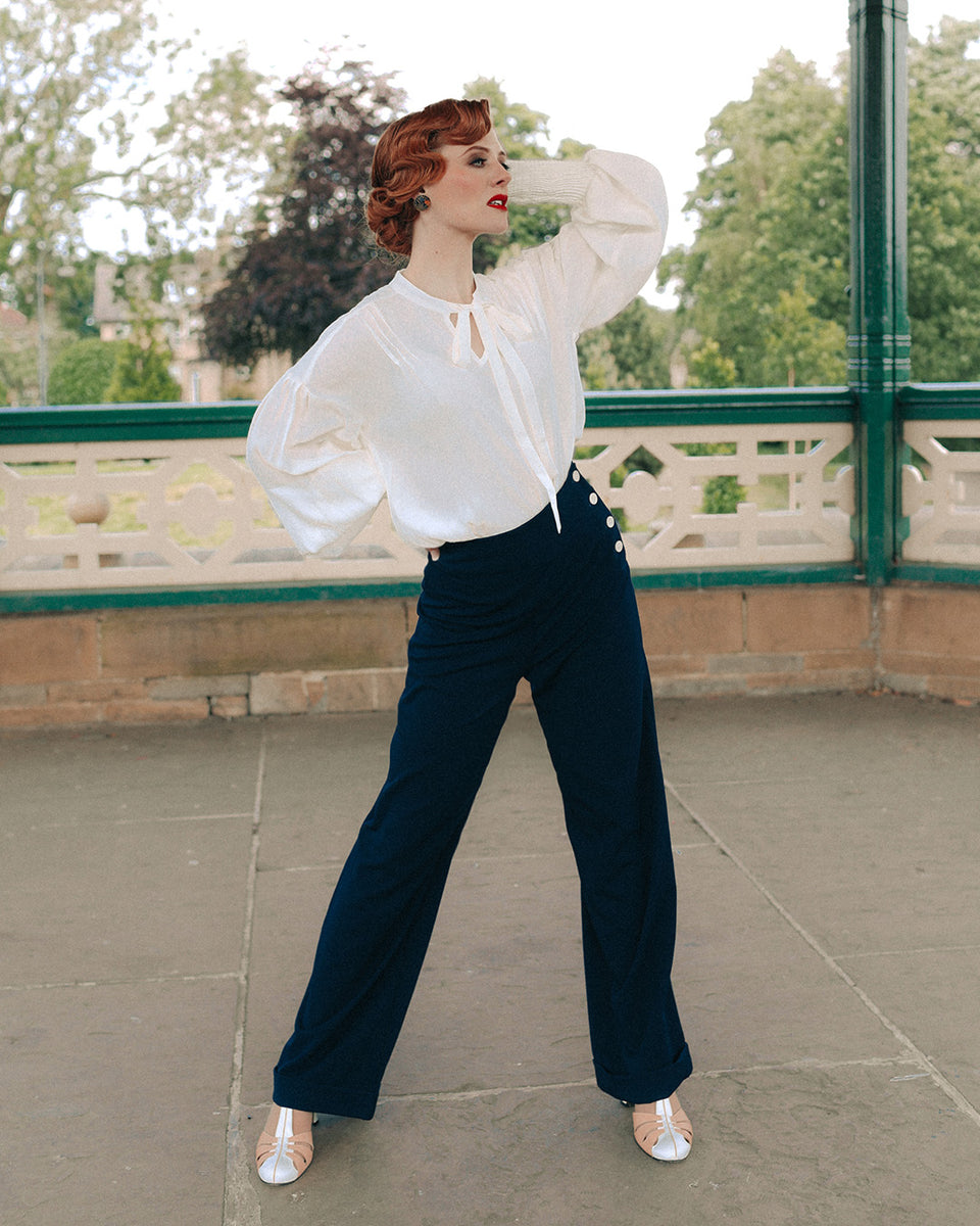 1940s Swing Trousers - Navy – House of Foxy