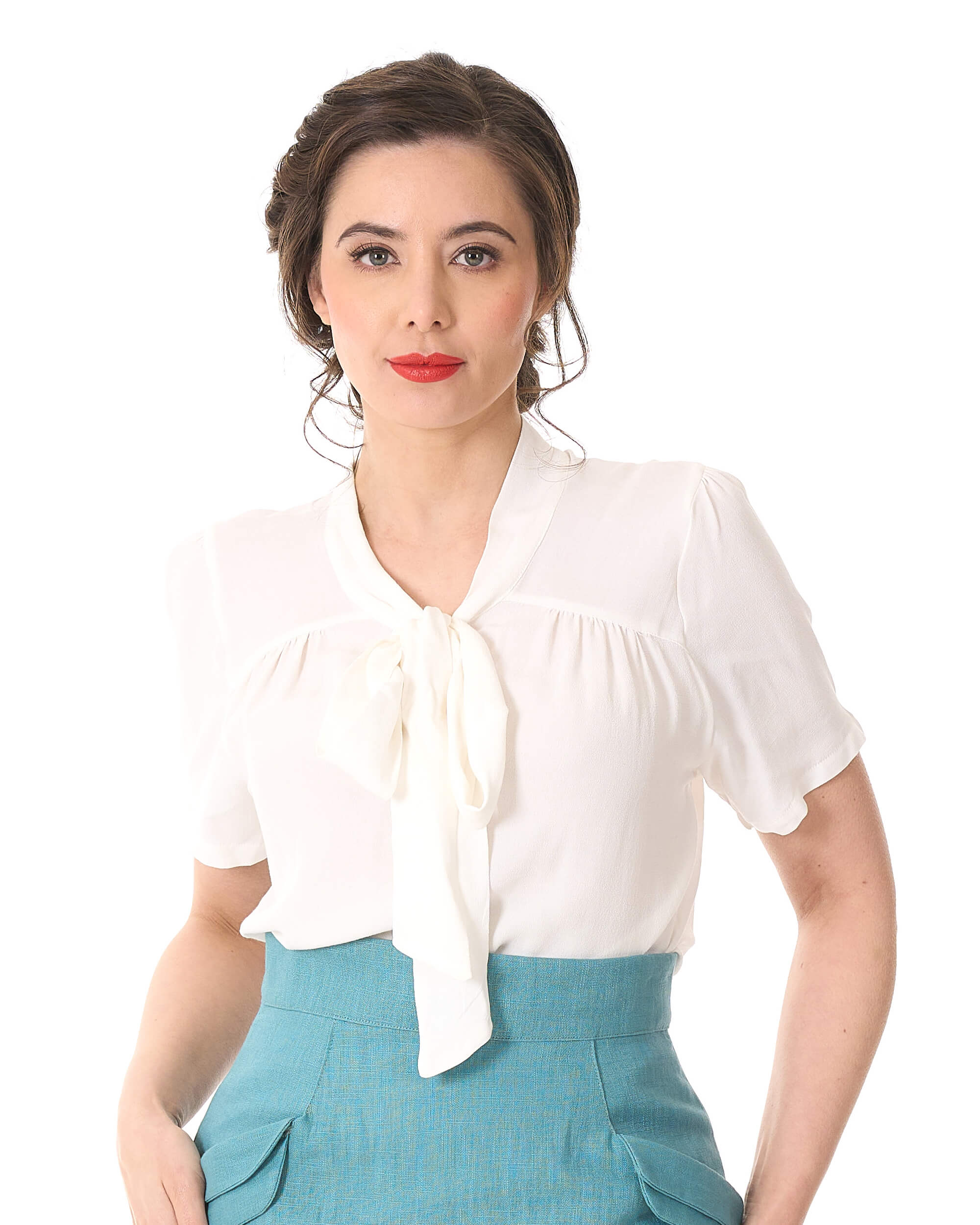 1930s Beau Blouse - Ivory – House of Foxy