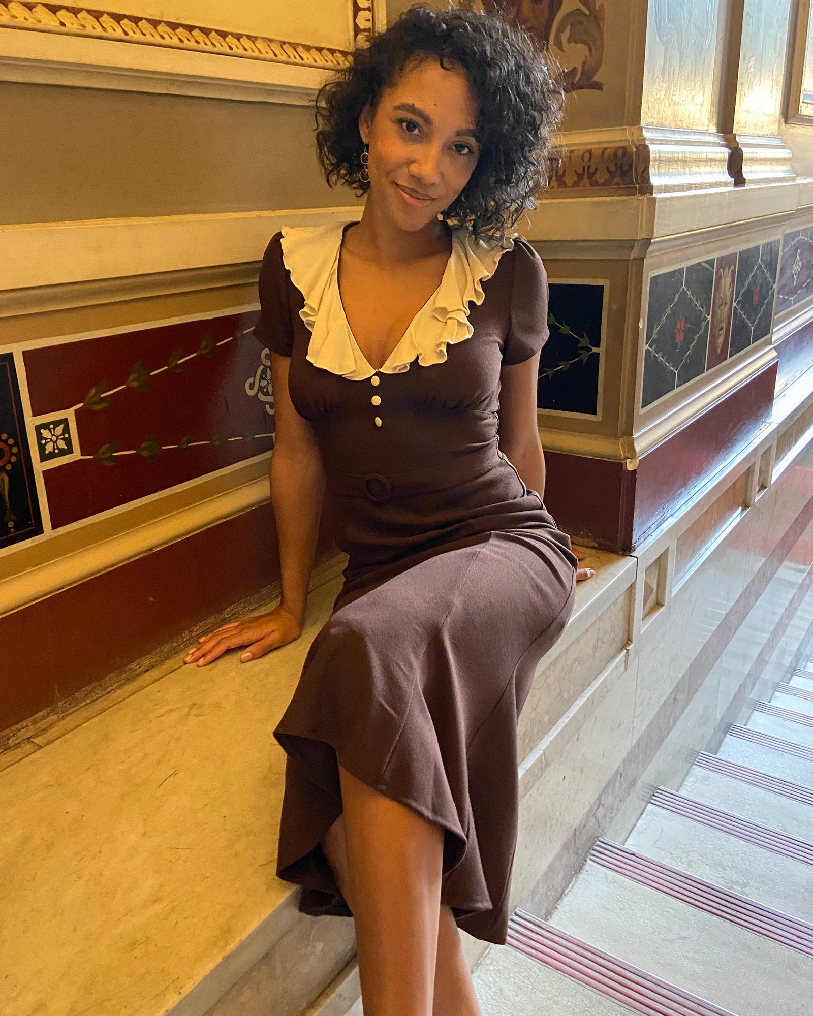 1930s Blondell Dress - Chocolate Brown – House of Foxy