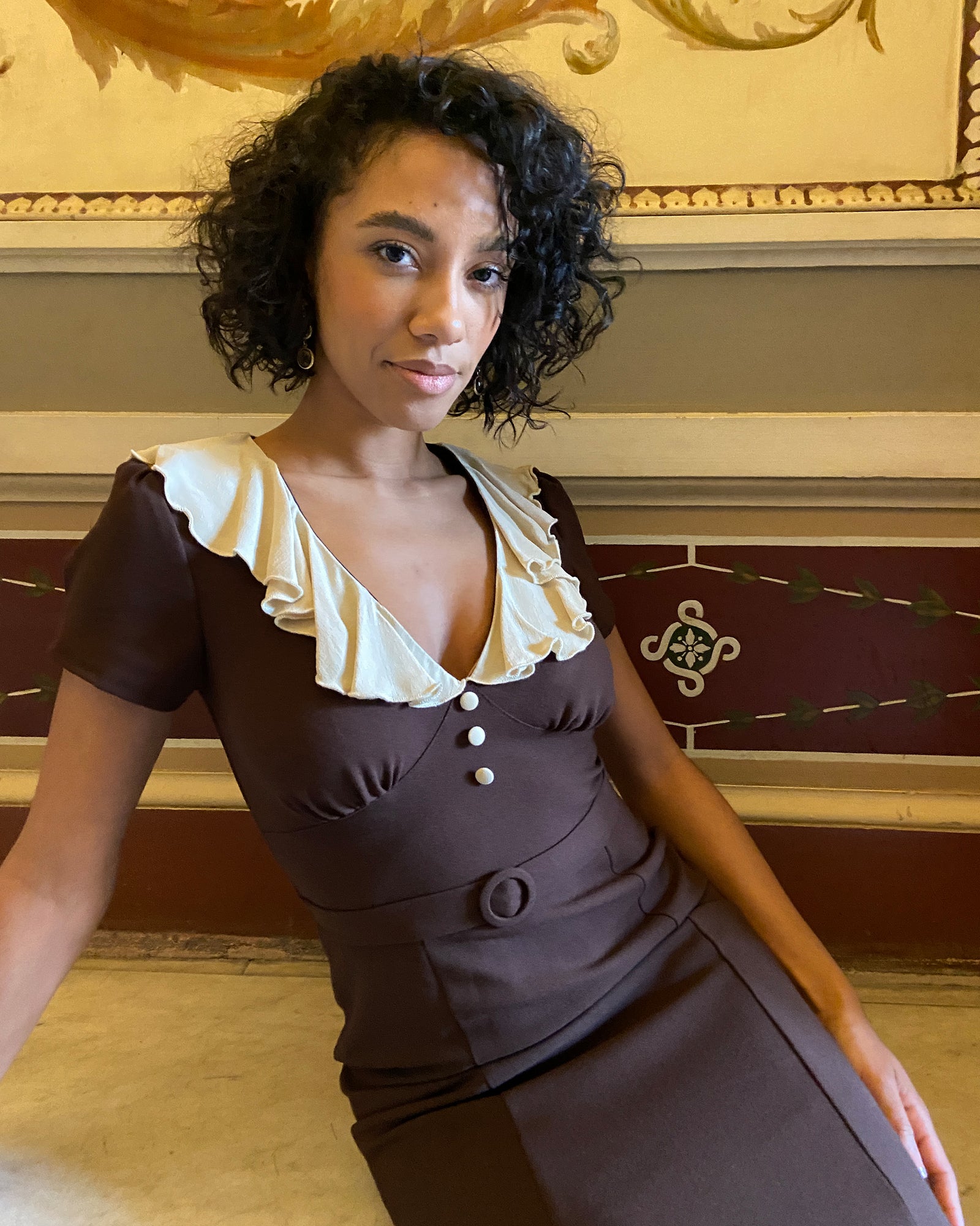 1930s Blondell Dress - Chocolate Brown – House of Foxy