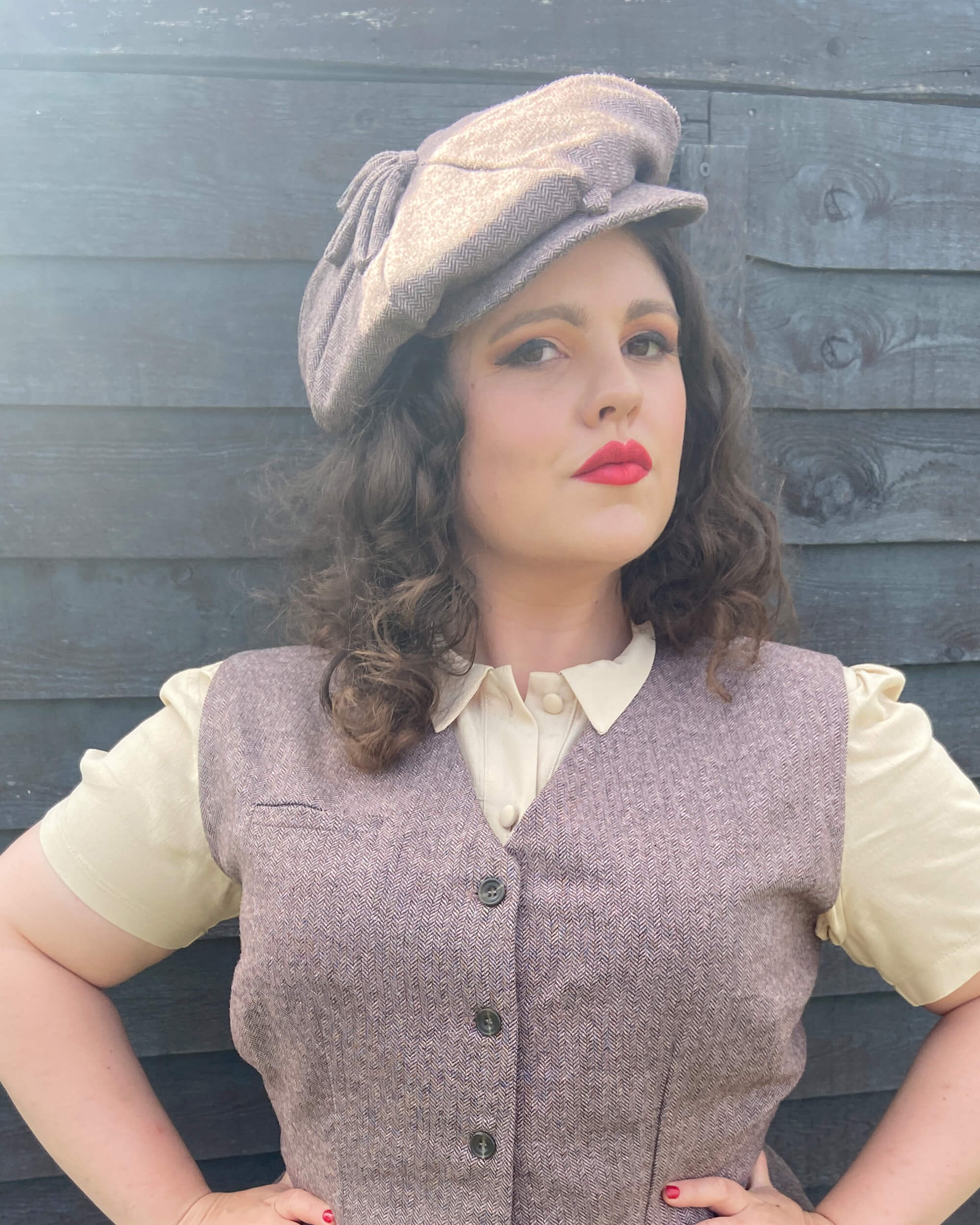 Country Lass Cap - Brown Herringbone – House of Foxy