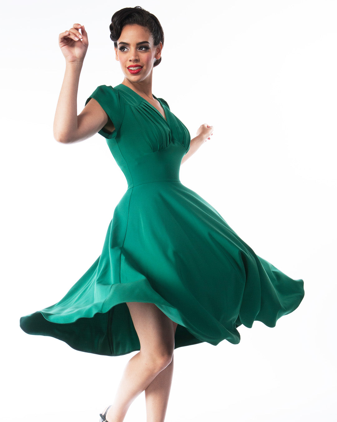 1950s Retro Swing Dress - Emerald – House of Foxy